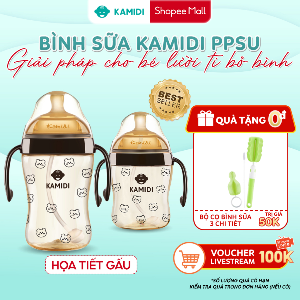 Bình Sữa Kamidi Chất Liệu PPSU Bình sữa Chống Sặc Và Đầy Hơi Cho Bé Họa ...
