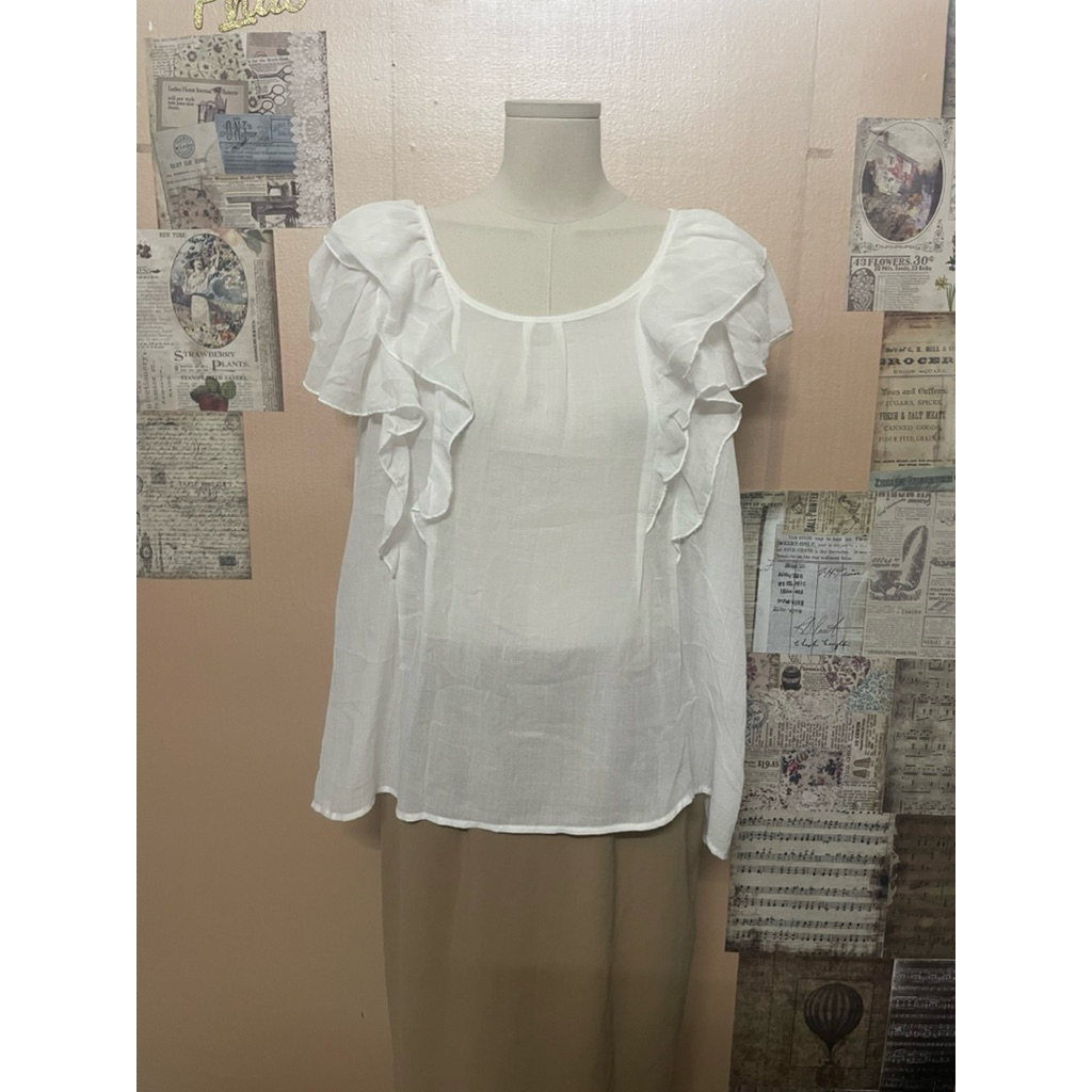 Áo xô kiểu nữ nhật viền bèo form a rộng a38 | Shopee Việt Nam