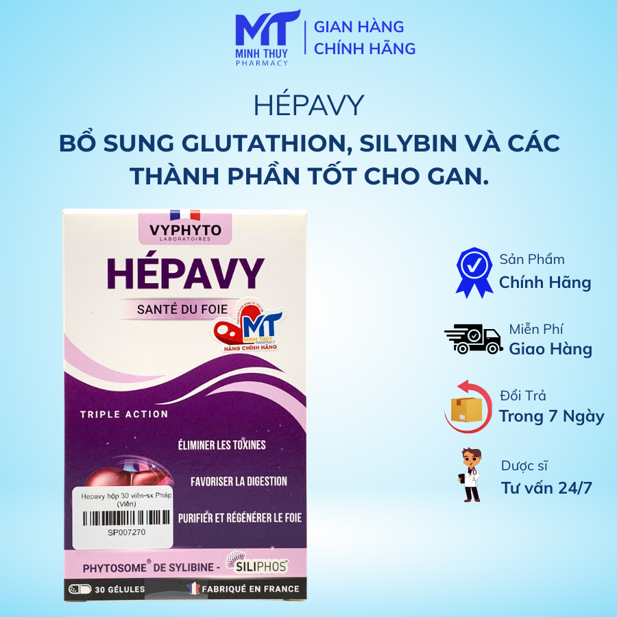 HÉPAVY 30 VIÊN - Bổ sung glutathion, silybin và các thành phần tốt cho ...