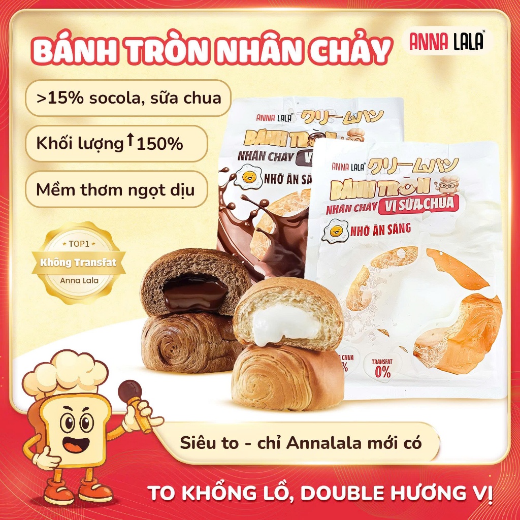 [ANNA LALA] Combo bánh mì tròn nhân chảy Anna Lala - Bánh vị SOCOLA ...