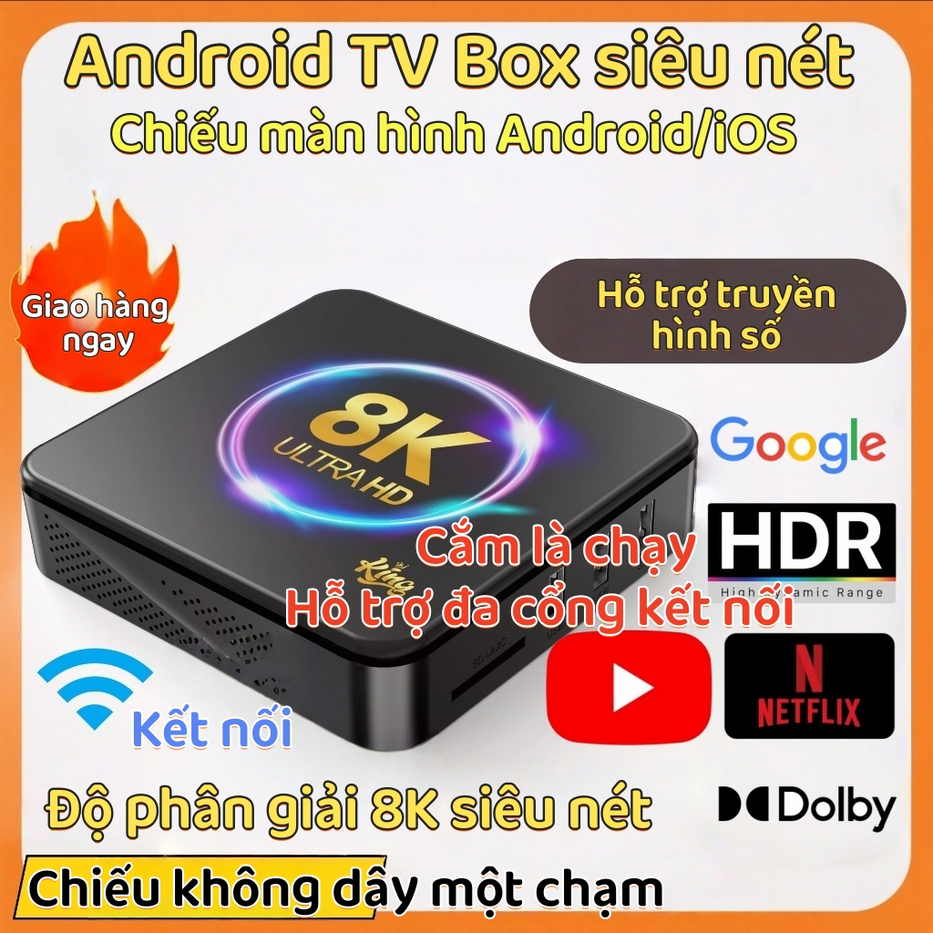 【CHÍNH HÃNG】 Android TV Box 8K - Chiếu Màn Hình Điện Thoại Thông Minh ...