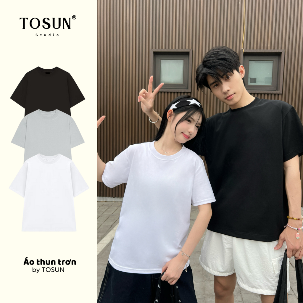Áo Thun Trơn 𝐓𝐎𝐒𝐔𝐍 Chất Cotton Form Rộng Basic Nam Nữ Unisex T17 | Shopee Việt Nam
