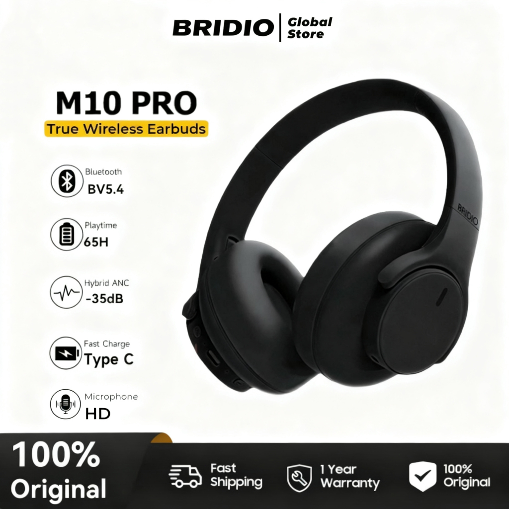 Tai Nghe Bluetooth Chụp Tai Bridio M10 PRO | Chống Ồn Chủ Động | Thời ...