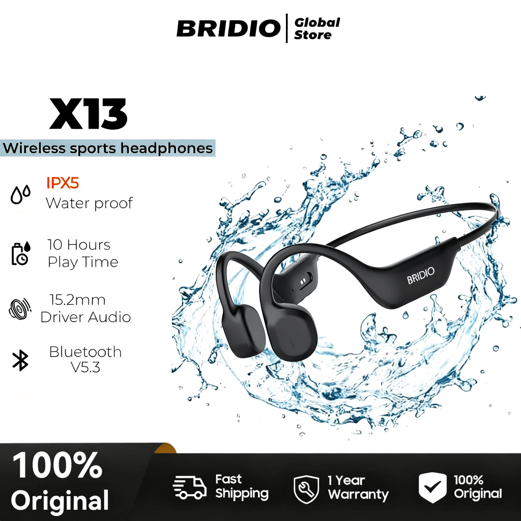 Bridio Tai Nghe Dẫn Truyền Xương Chống Nước IPX5, Bluetooth 5.3 - Pin ...