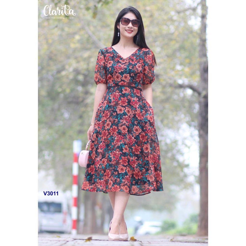 Đầm Eo Voan Thiết Kế Clarita mã V3011 | Shopee Việt Nam