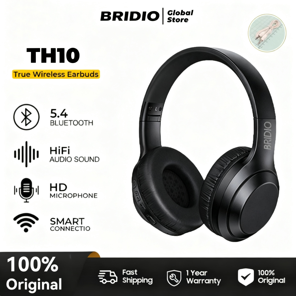 Tai Nghe Bluetooth Bridio TH10 Chụp Tai Âm Thanh Nổi HiFi Giảm Ồn,Có ...