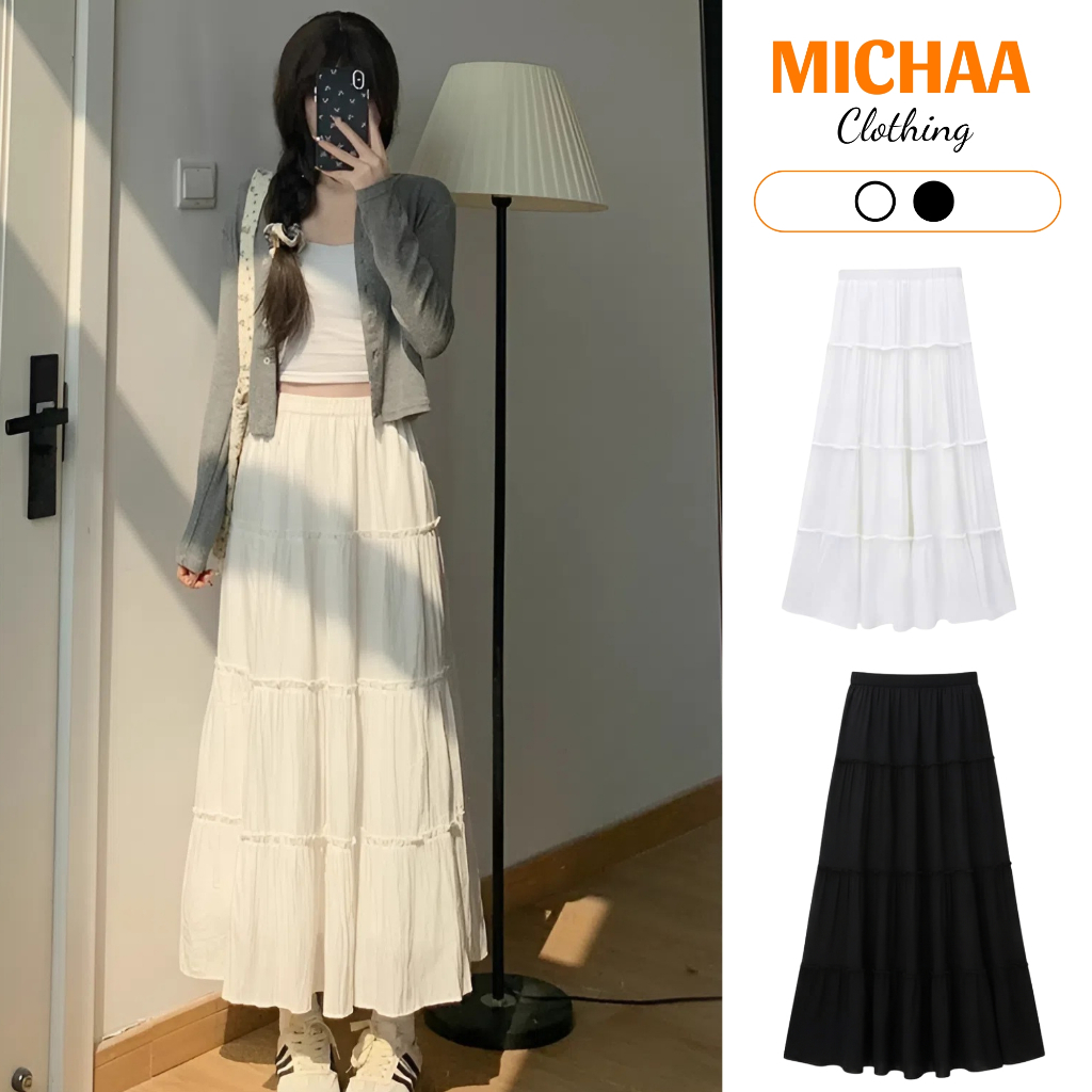 [XẢ HÀNG] Chân Váy Dài Xếp Ly Có Lót Trong, Chan Váy Bánh Bèo Tiểu Thư ...