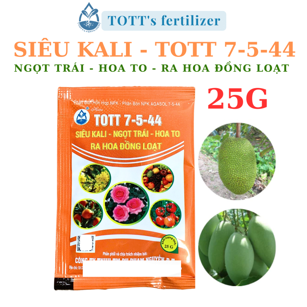 (combo 7 gói) Siêu kali, npk 7-5-44 ra hoa đồng loạt ,TOTT's fertilizer ...
