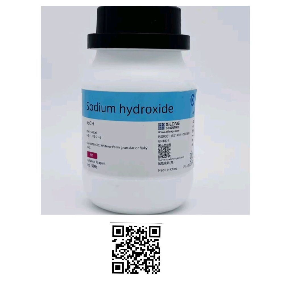 Hóa chất Sodium Hydroxide >96% (Natri hydroxit, NaOH, AR, Chai 500g ...