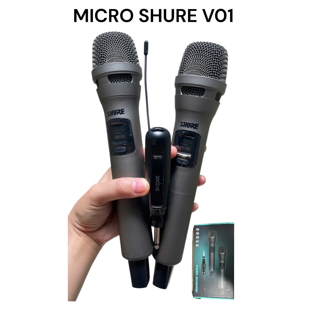 XẢ KHO | Micro đa năng SHURE V01 tay mic dùng pin sạc, âm thanh chắc ...