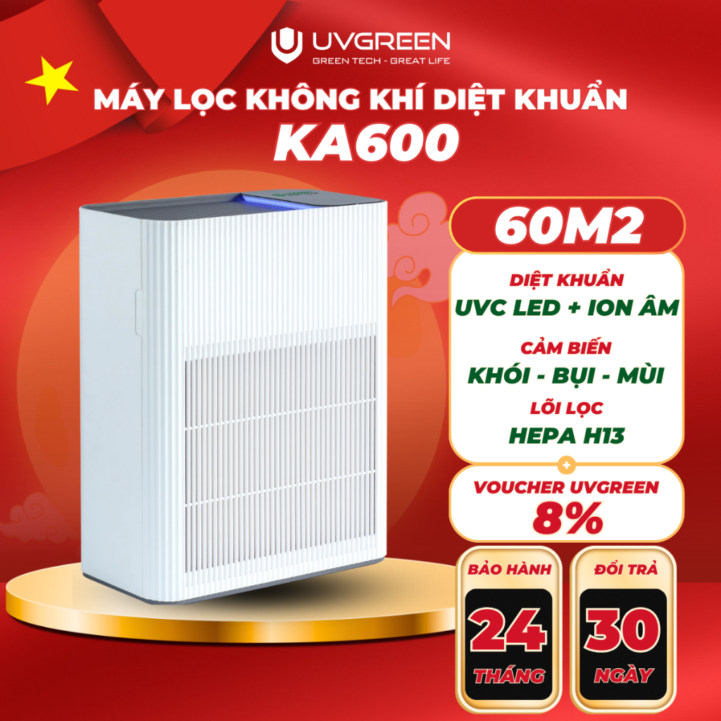 [UVG] Máy Lọc Không Khí Diệt Khuẩn UVGREEN KA600 60m2, Công Nghệ UVC ...