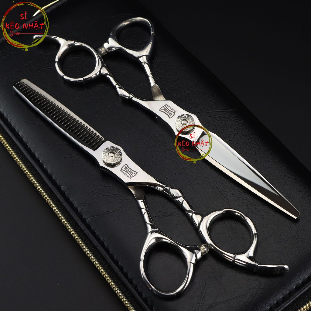 Kéo wahl cắt tóc cao cấp nhật bản WL04 [Mua 1 bộ kéo tặng kèm bao da+2 ...