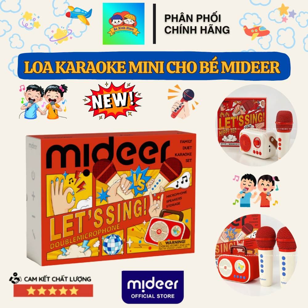 Loa karaoke mini kèm mic cho bé Mideer - Có kết nối bluetooth Mideer ...