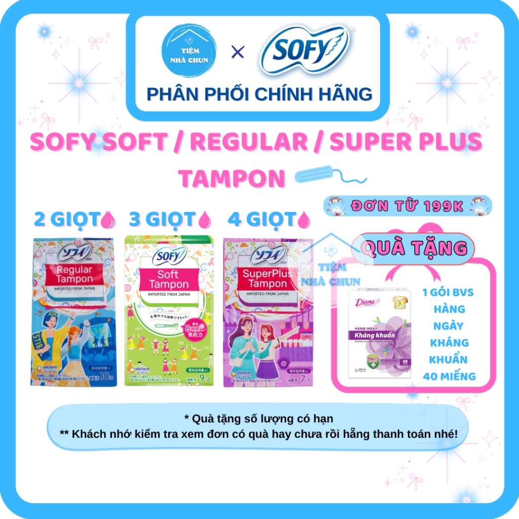 CHE TÊN - Băng Vệ Sinh Sofy Soft / Regular/ Super Plus Tampon Siêu Thấm ...