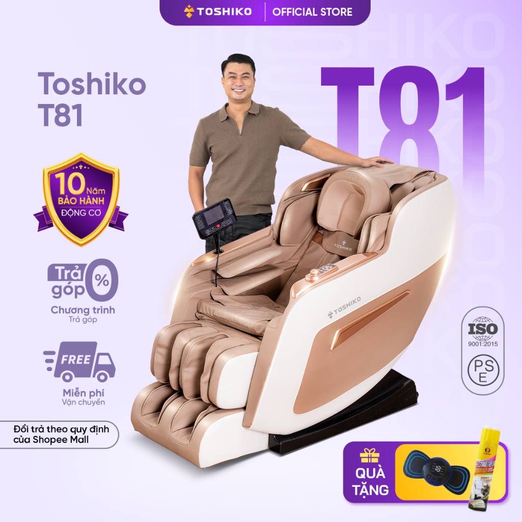 Ghế massage Toshiko T81 công nghệ con lăn 3D cao cấp điều khiển giọng ...