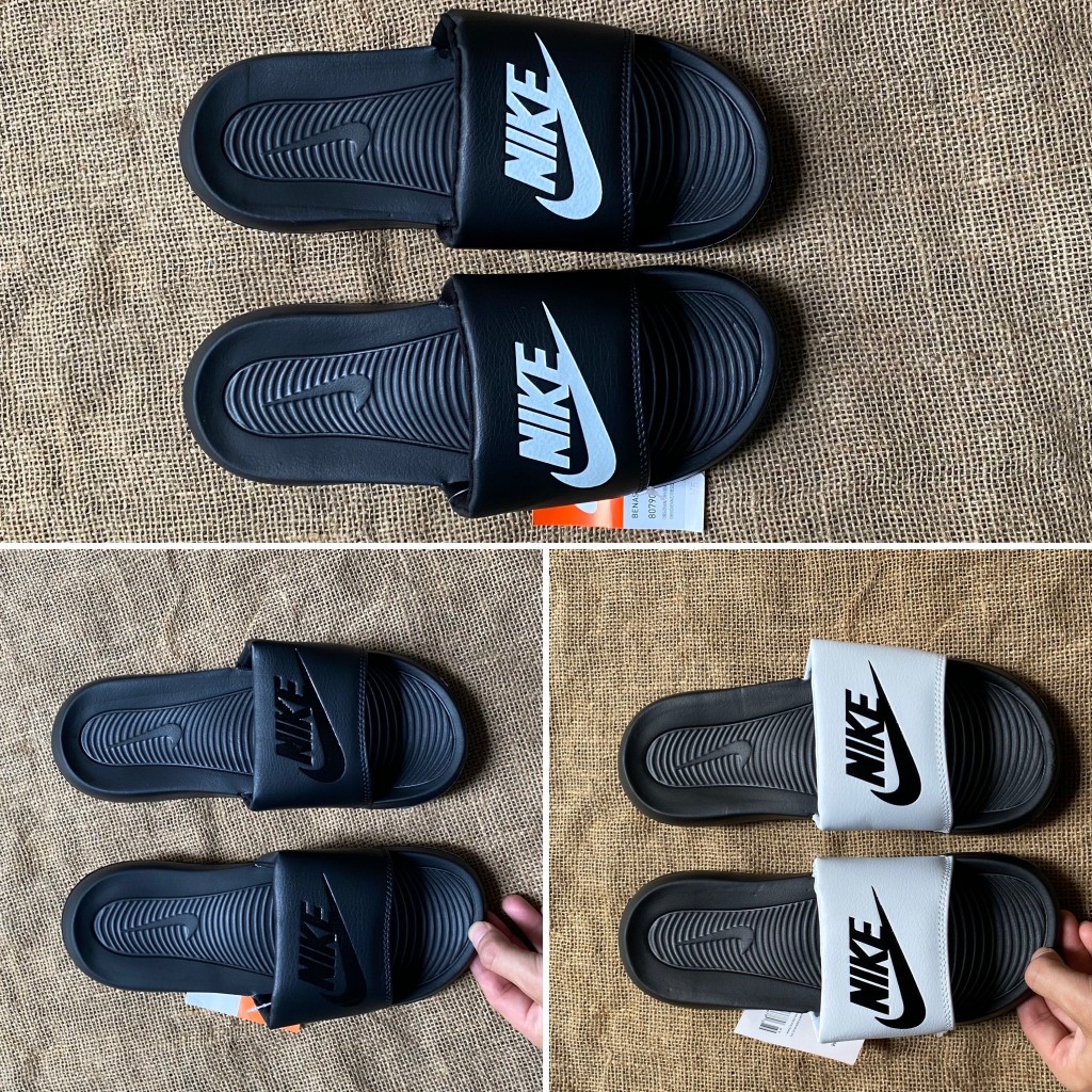 dép nike benassi 2hand unisex quai ngang màu đen trắng | Shopee Việt Nam