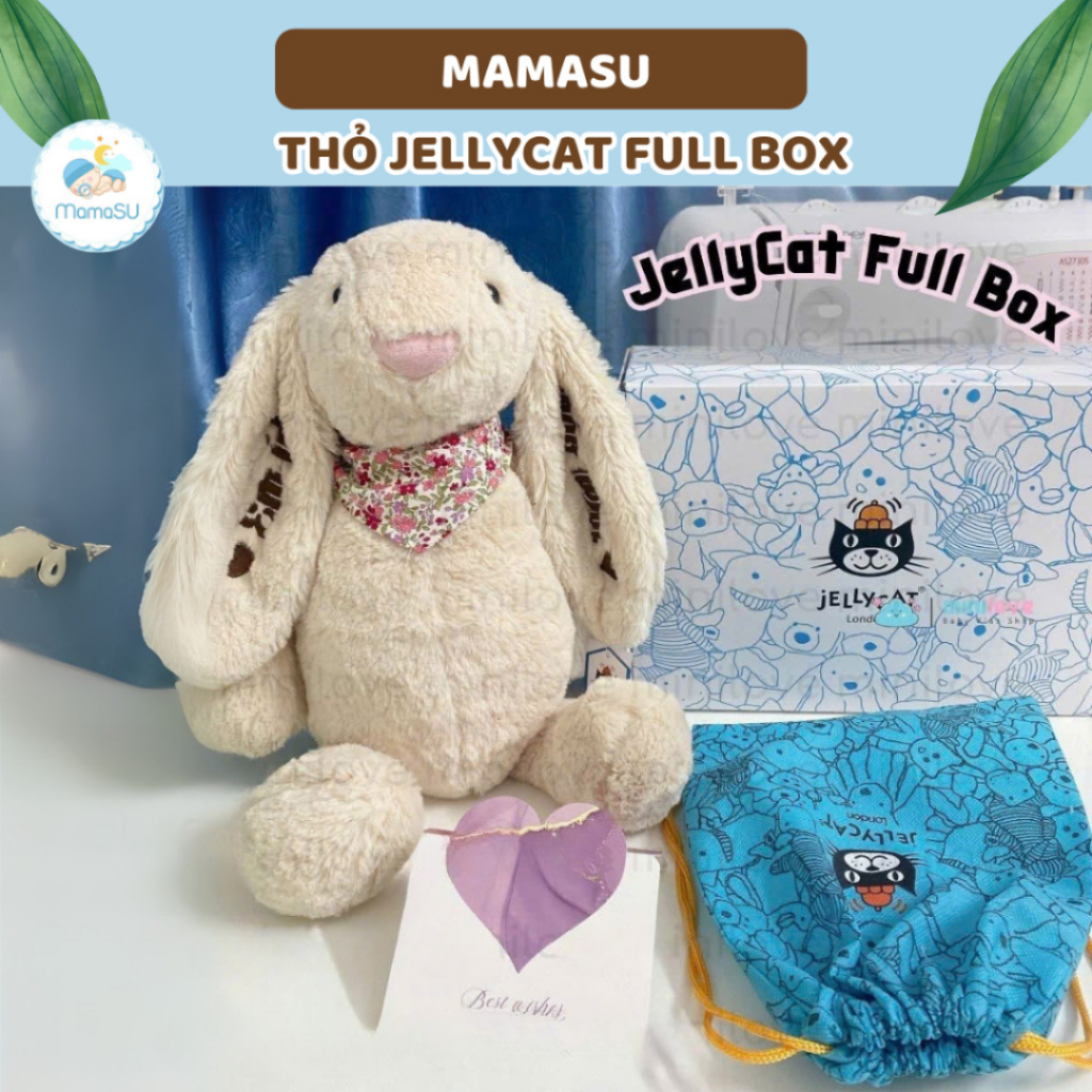 (FULL BOX) Thỏ Jellycat Thêu Tên Theo Yêu Cầu Full Box Gồm Hộp Jellycat ...