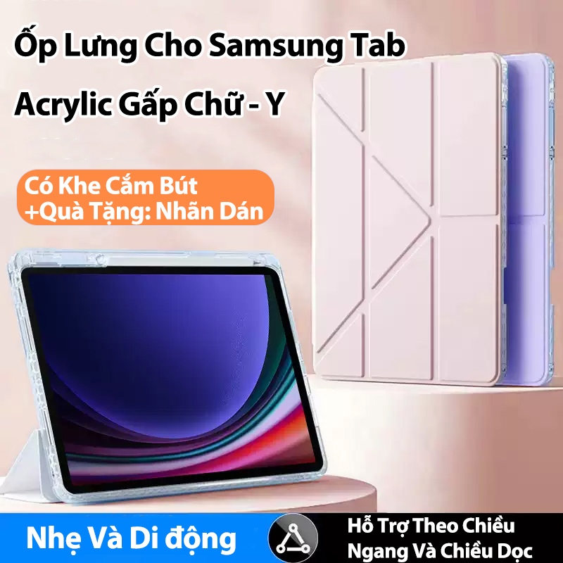 Bao da Acrylic Cho Samsung Galaxy Tab S10 S9 FE S6 Lite gấp chữ Y Ốp ...