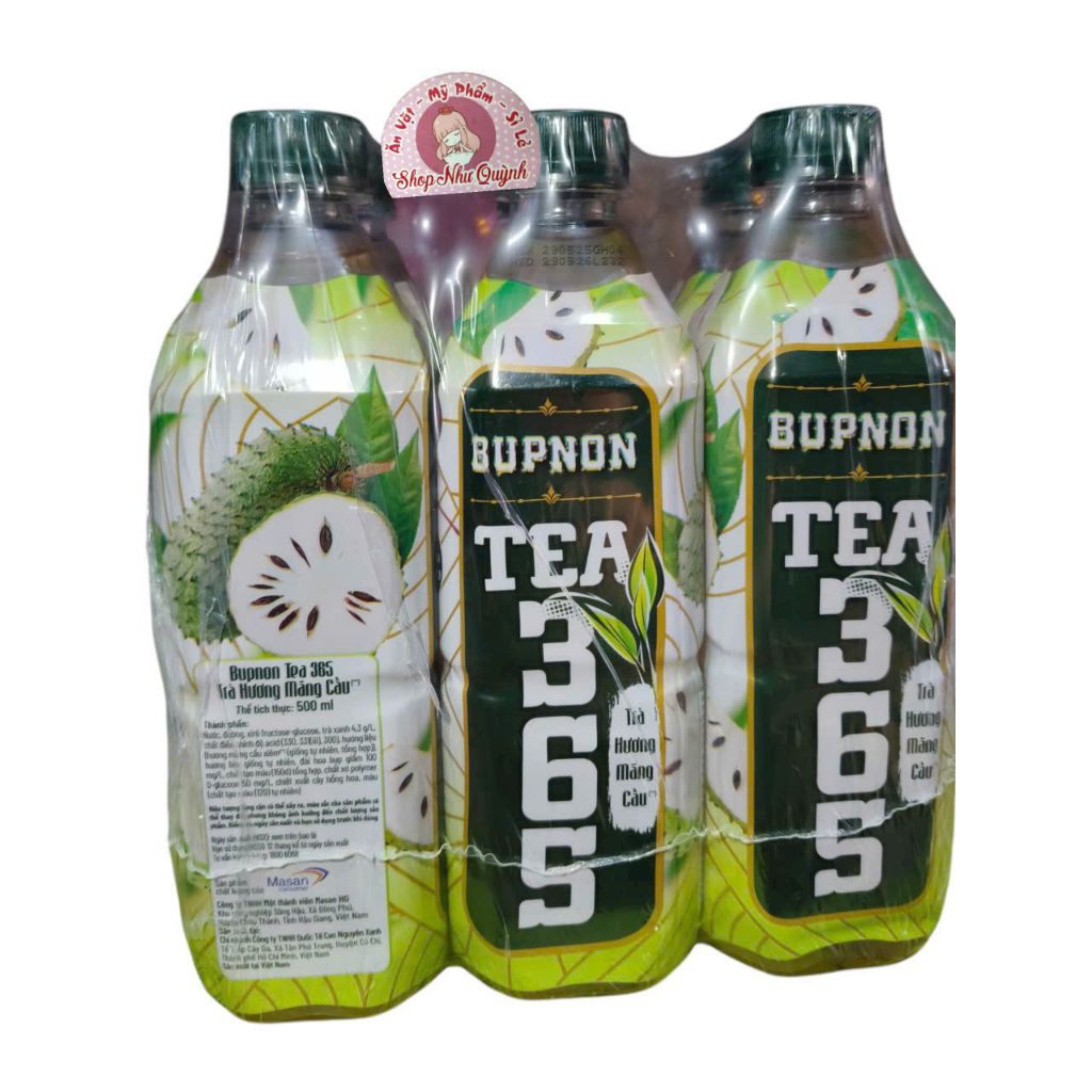 (NGON THANH MÁT) LÓC 6 CHAI*500ML NƯỚC TRÀ BUPNON 365 HƯƠNG MÃNG CẦU ...