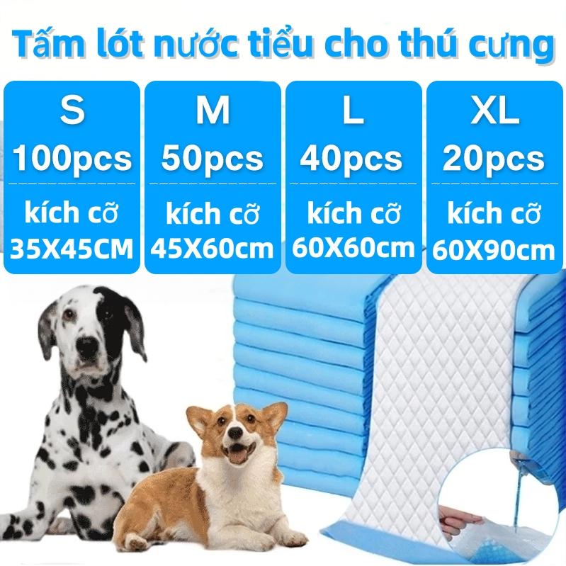 100 miếng Tả lót vệ sinh huấn luyện Chó mèo, SIZE S-M-L-XL,Miếng lót ...