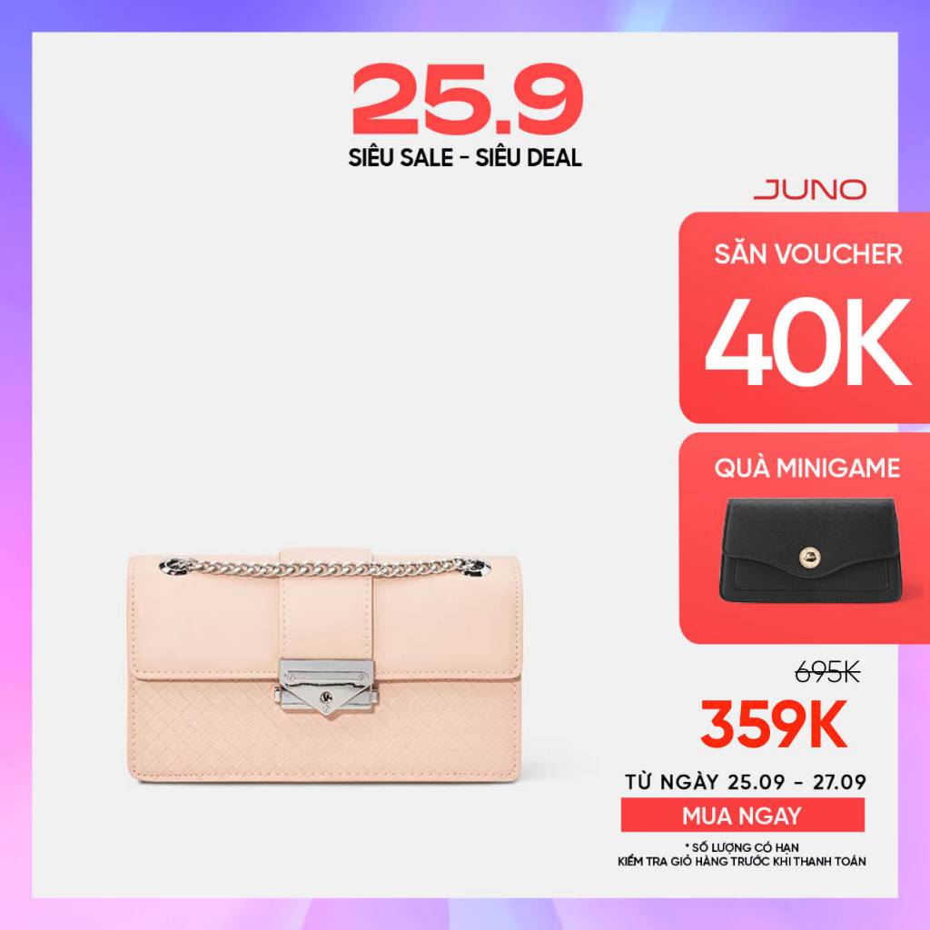 Túi Xách Nữ Thời Trang JUNO Cỡ Nhỏ Phối Hiệu Ứng Giả Đan Lát TXN472 ...