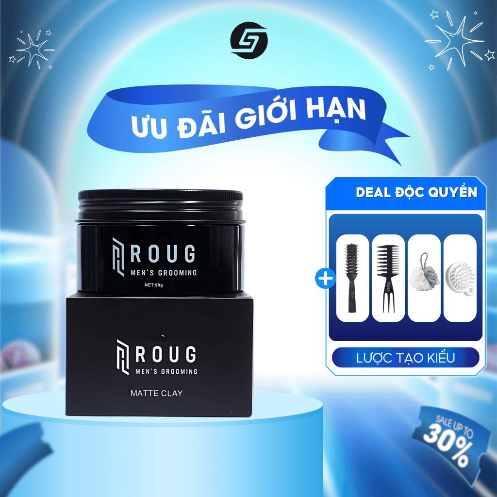 Sáp vuốt tóc nam ROUG Matte Clay dành cho tóc mỏng, Giữ nếp linh hoạt ...
