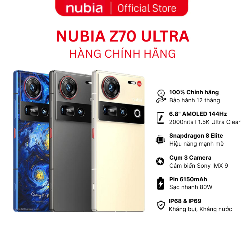[Giao hàng trước 31.12] Điện Nubia Z70 Ultra I Snapdragon 8 Elite I Màn ...