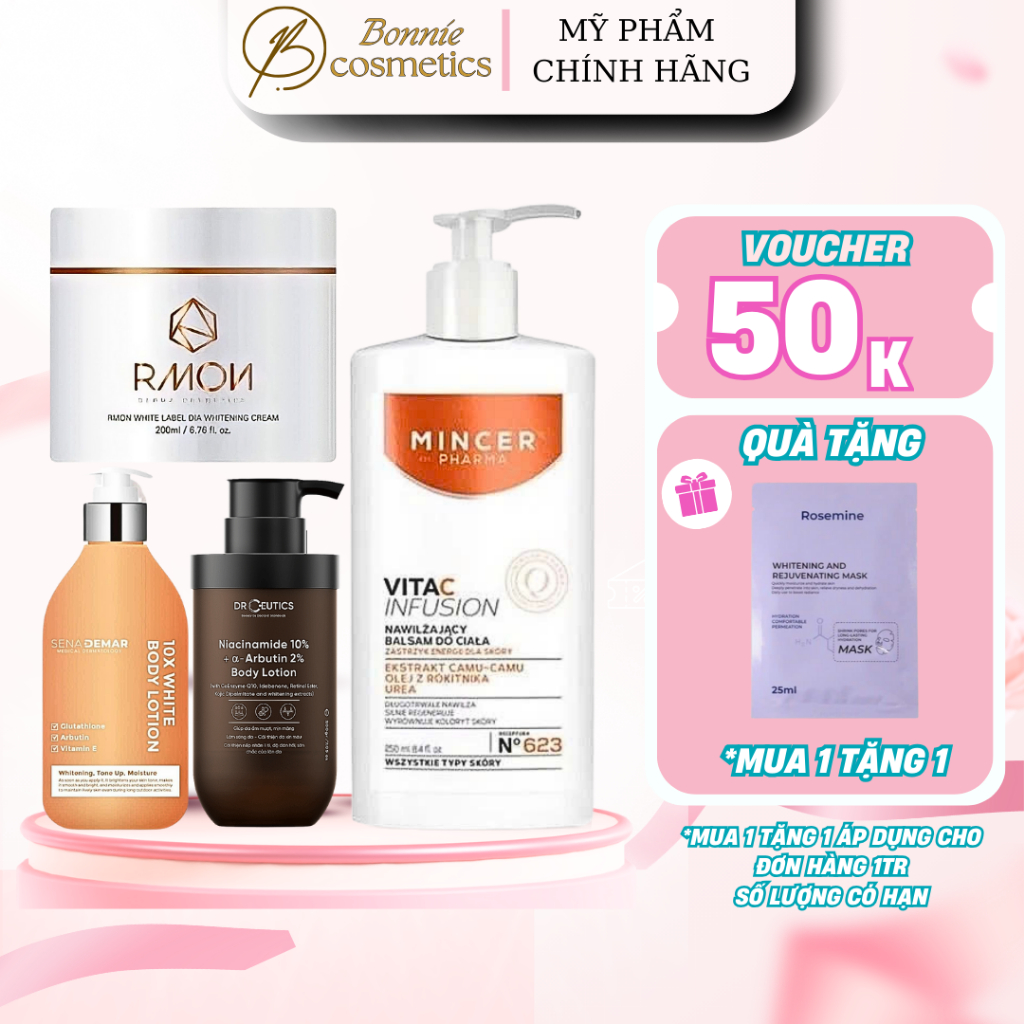 Dưỡng Thể Trắng Da Mincer Pharma Vita C / DrCeutics / Sena / Alpha / Re ...