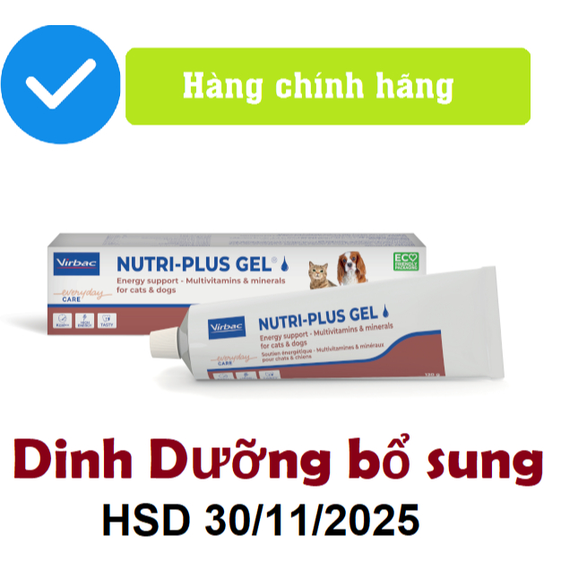 Virbac Nutrigel 120gr, Kem dinh dưỡng giúp chó, mèo ăn ngon, tăng cường ...