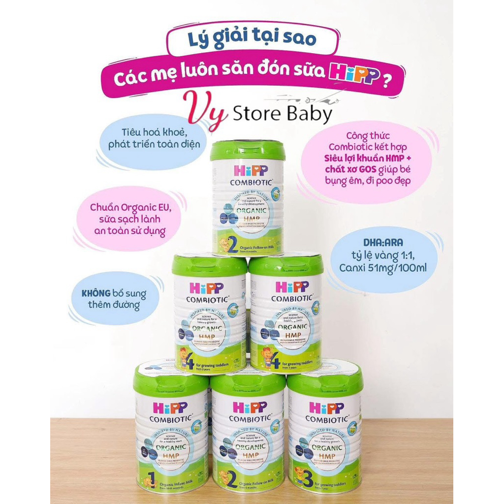 (Hàng cty)Sữa bột HiPP Organic Combiotic 800gr date mới mẫu mới ...