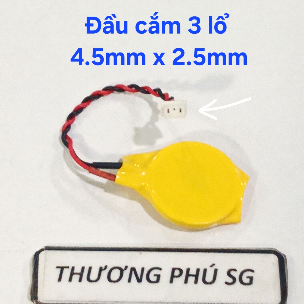 Pin Cmos 2032, CR2032 - 3V / Pin 2 dây đầu cắm 3 LỔ (Dài x Rộng): 4.5mm ...