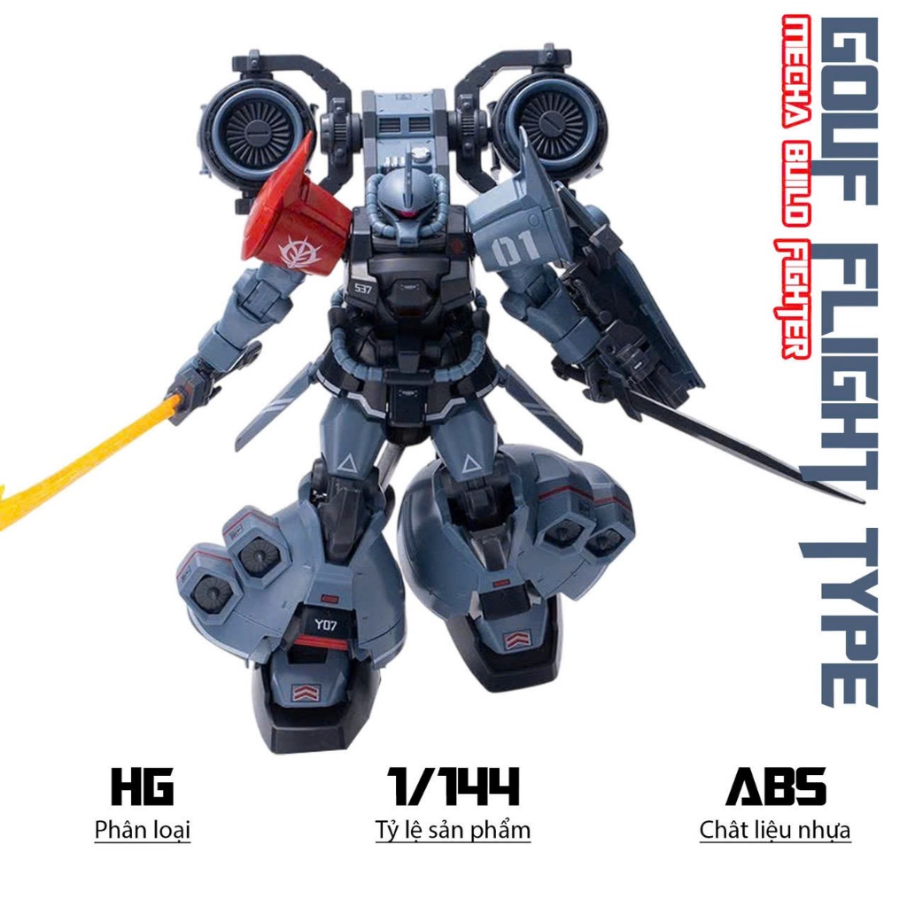 Mô hình HG Gouf Flight Type (Xám), 1/144 Mecha, Đồ chơi lắp ráp nhựa ...