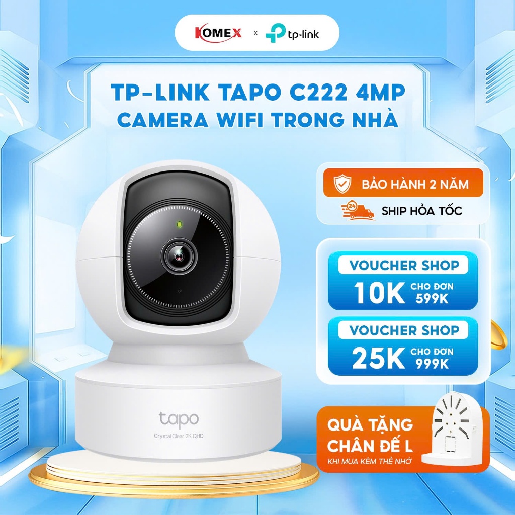 Camera Wifi TP-Link Tapo C222 4MP chính hãng có mic đàm thoại 2 chiều ...