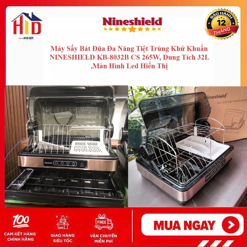 Máy Sấy Bát Đũa Đa Năng Tiệt Trùng Khử Khuẩn NINESHIELD KB-8032B CS ...