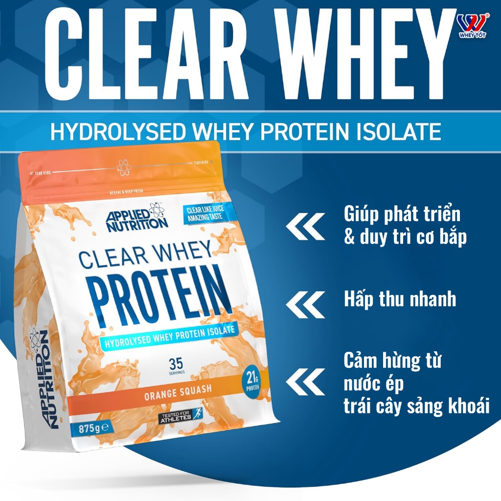 Bột whey thuỷ phân vị trái cây mọng Applied Nutrition Clear Whey ...