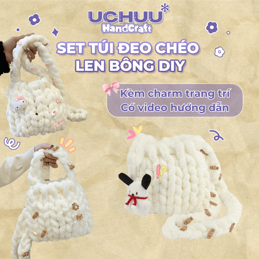 [Kèm Video Hướng Dẫn] Set Túi Đeo Chéo Len Bông DIY UCHUU HANDCRAFT Quà ...