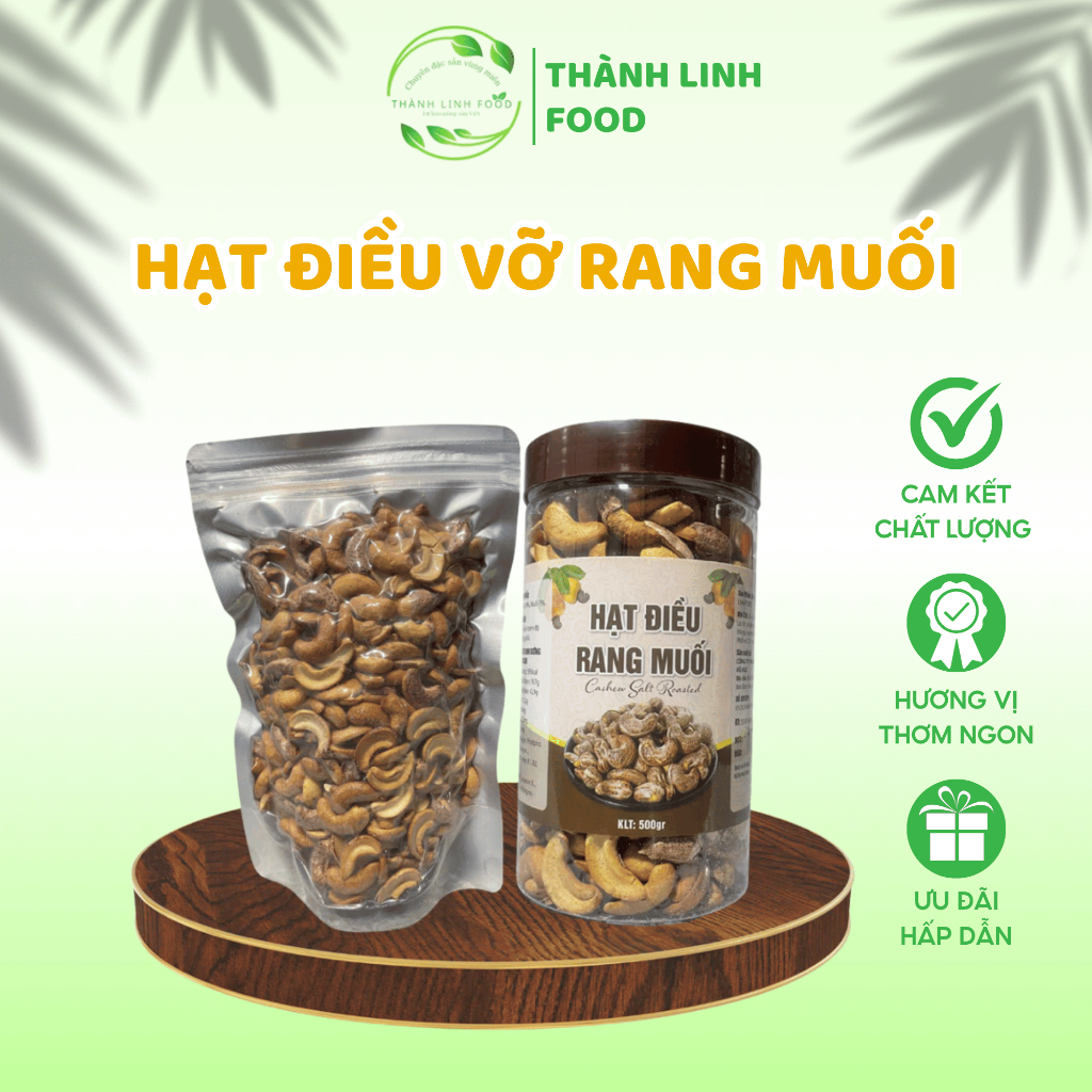 HẠT ĐIỀU VỠ RANG MUỐI THƠM NGON, GIÒN THÀNH LINH FOOD | Shopee Việt Nam