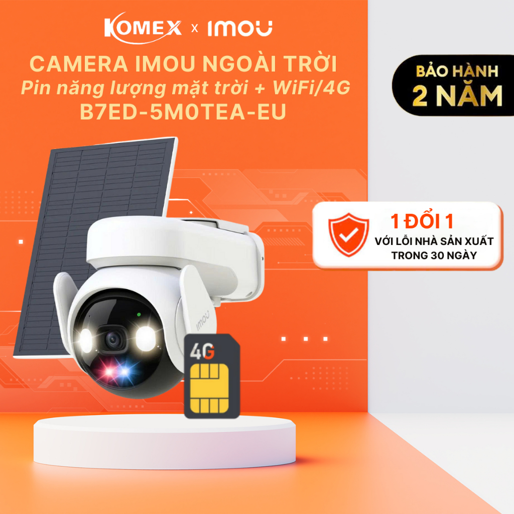 Camera IMOU không dây AOV PT B7ED 5MP 3K pin năng lượng mặt trời kết ...