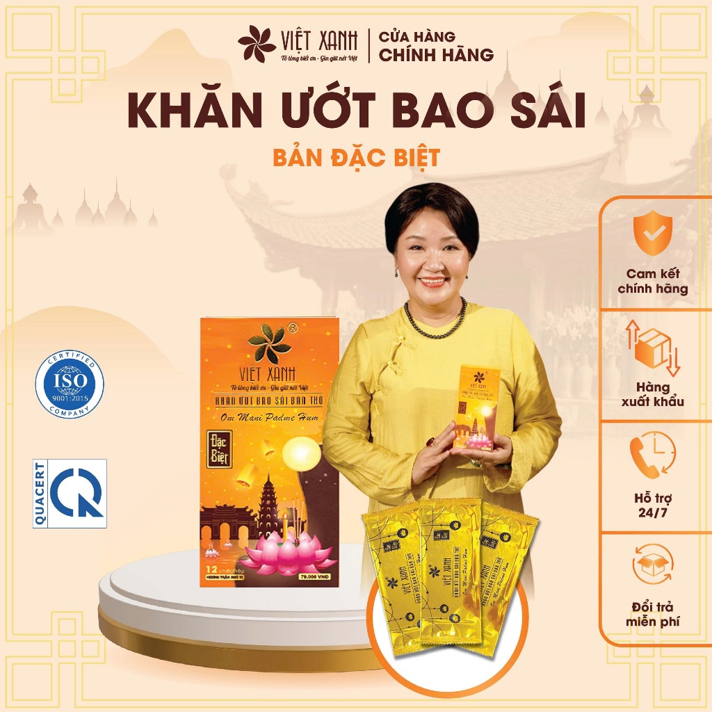 Combo 4 Hộp Khăn Ướt Lau Bàn Thờ Không Hóa Chất Việt Xanh Chính Hãng ...