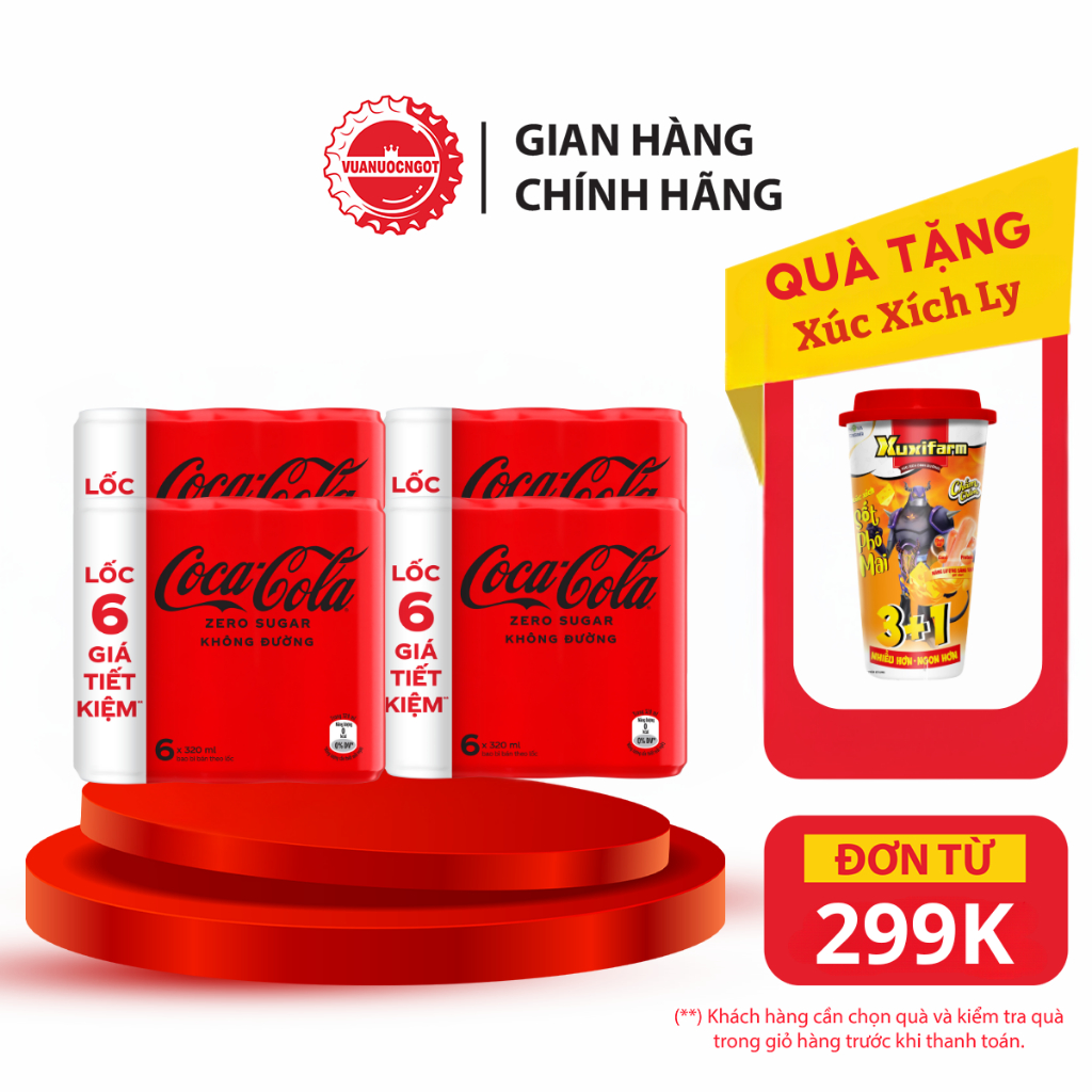 Lốc 24 Lon Nước Giải Khát Không Đường Coca-Cola Zero 320ml/Lon Sale 25. ...