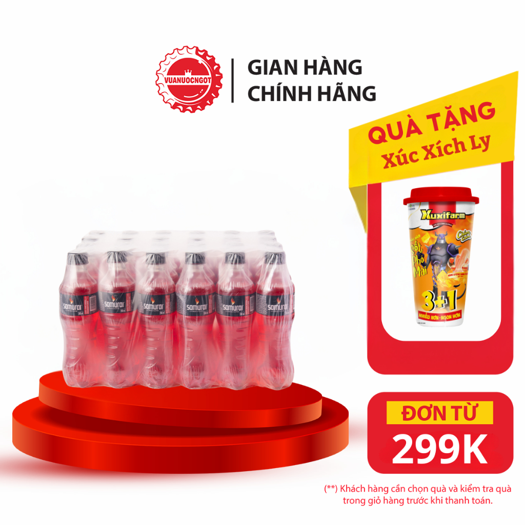 Thùng/Lốc 24 Chai Nước Ngọt Giải Khát Samurai Hương dâu 390ml x 24 Sale ...