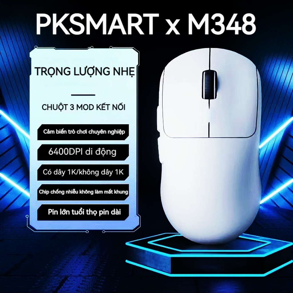 Chuột Không Dây - PKSMART M348 - 3 Mod Kết Nối - Chip GPW - Trọng Lượng ...