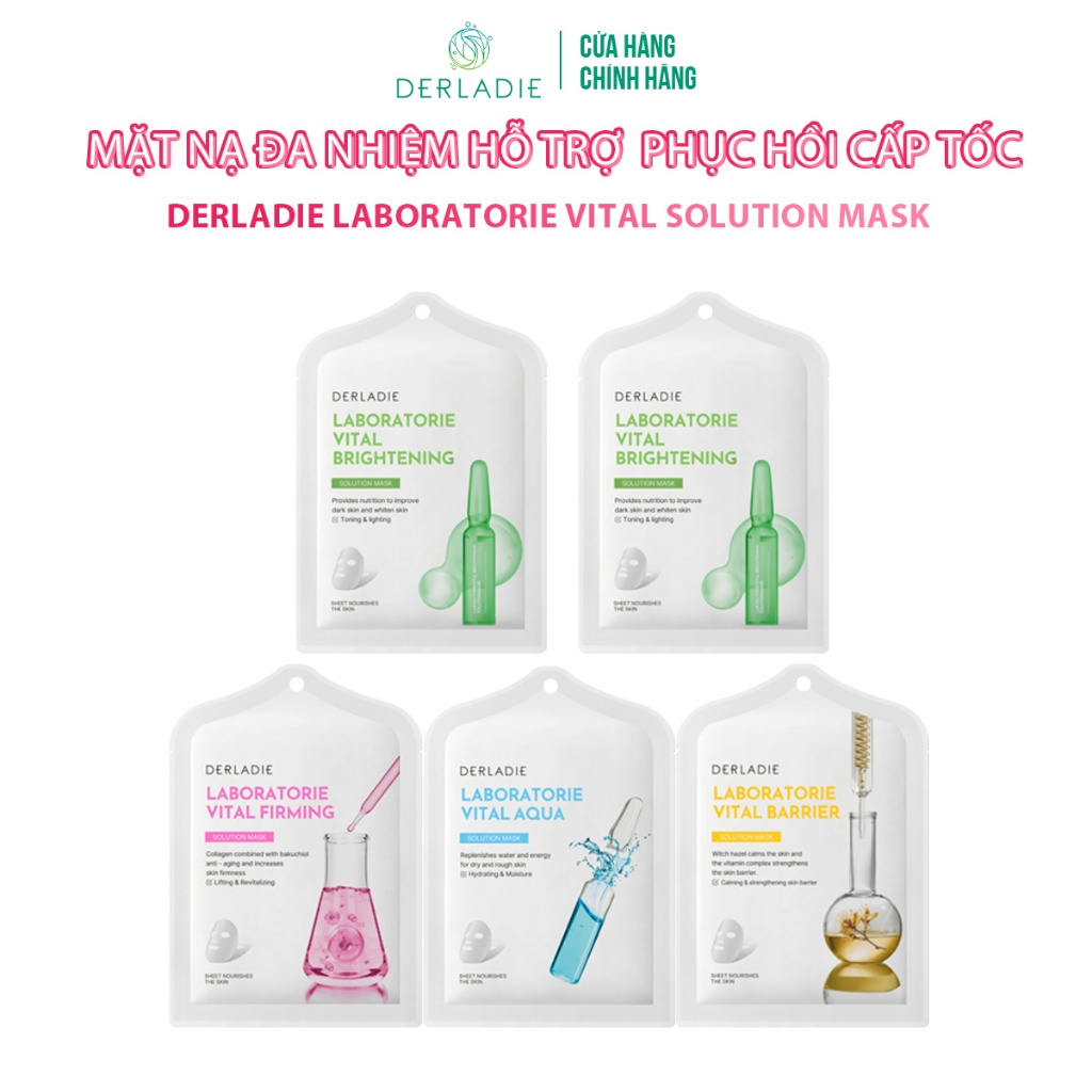Combo 5 mặt nạ đa nhiệm hỗ trợ phục hồi cấp tốc DERLADIE LABORATORIE VITAL SOLUTION MASK 30mlx5 ...