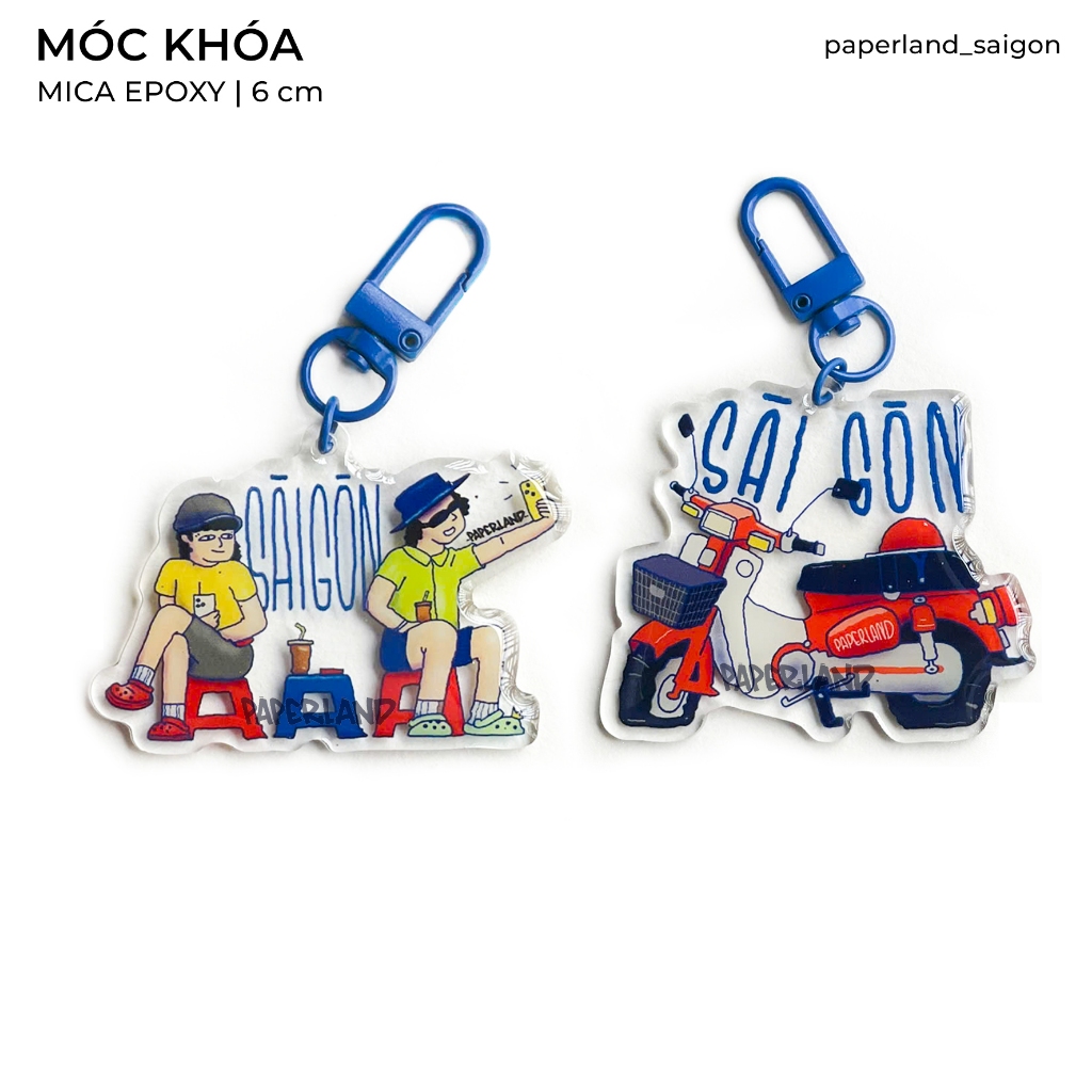 Móc khóa "Sài Gòn đời thường" | mica epoxy | 6cm | artwork bởi ...