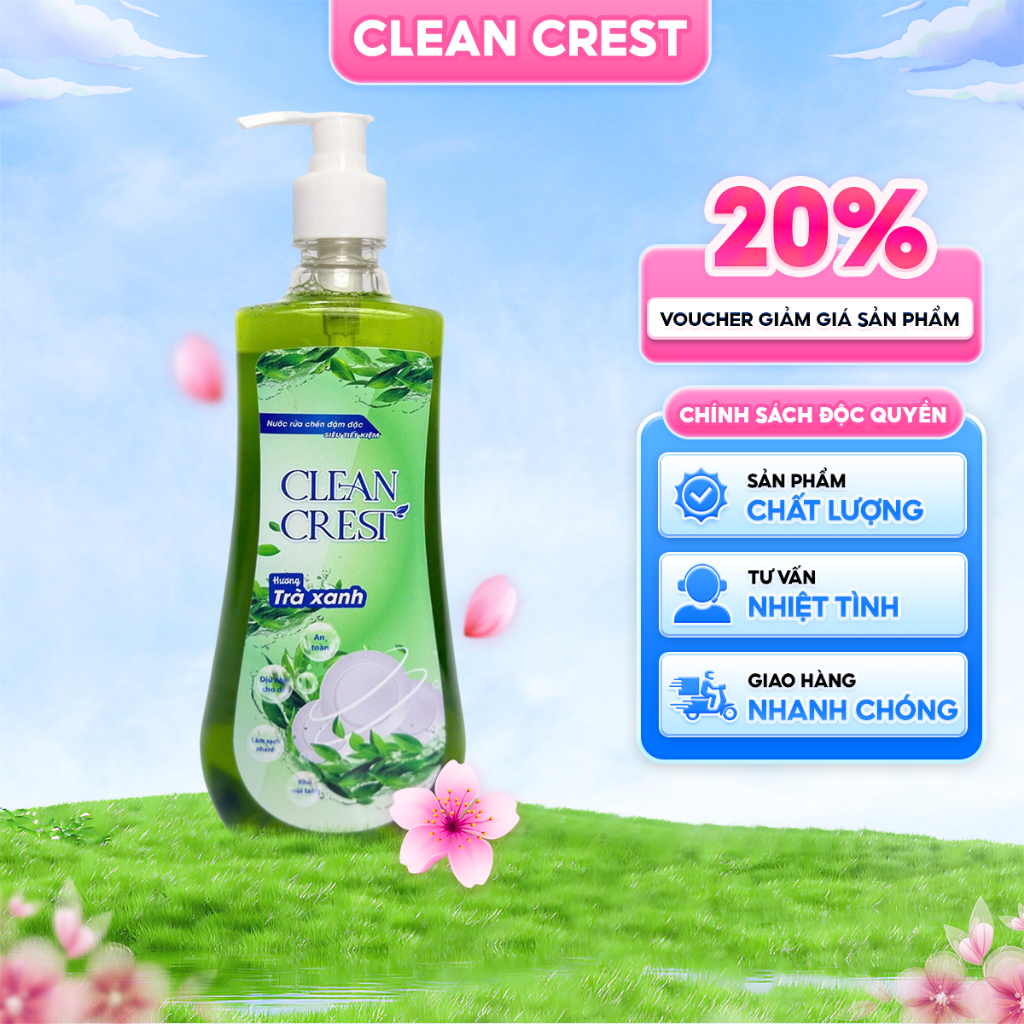 Nước Rửa Chén Bát Clean Crest Hương Trà Xanh 750g, Nước Rửa Bát Đậm Đặc ...