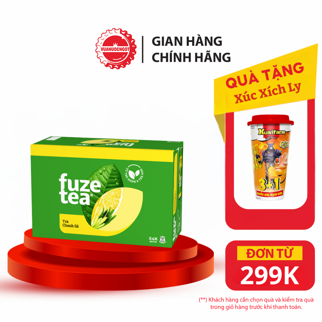 Thùng 24 Lon Trà Chanh Với Sả Fuze Tea 320ml/Lon Sale 10.10 Coca-Cola ...