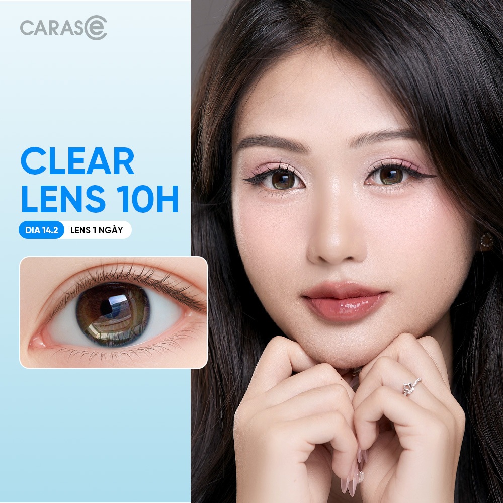 Kính áp tròng khoá ẩm 1 Ngày trong suốt CARASE, Lens cận CLEAR Biomedics - DIA 14.2mm (1 bên mắt ...