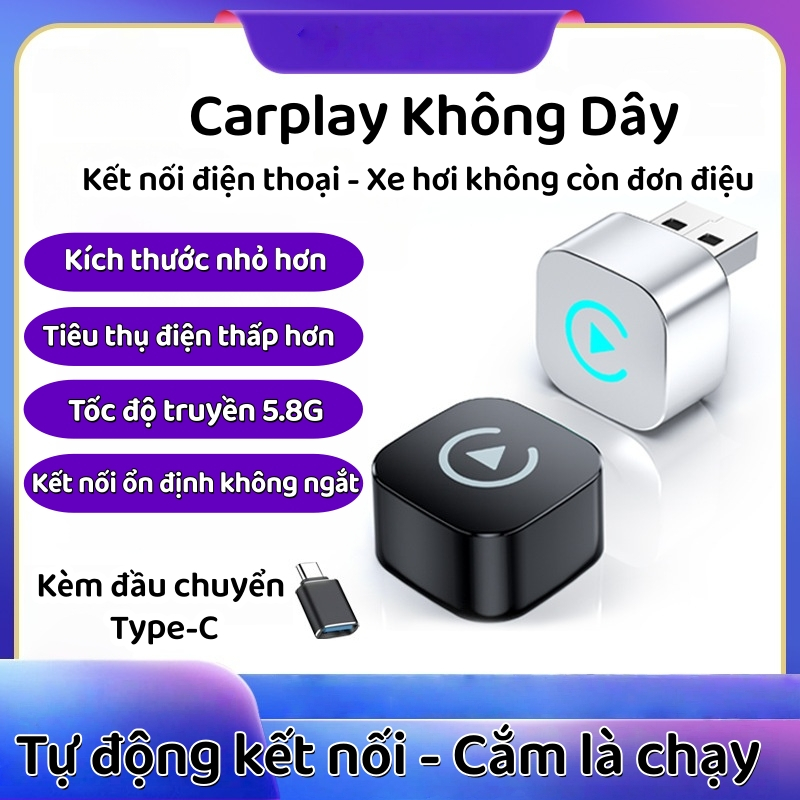 Adapter CarPlay 2-trong-1 Thông Minh - Thiết Kế Cắm Ngang Ô Tô, Kết Nối ...