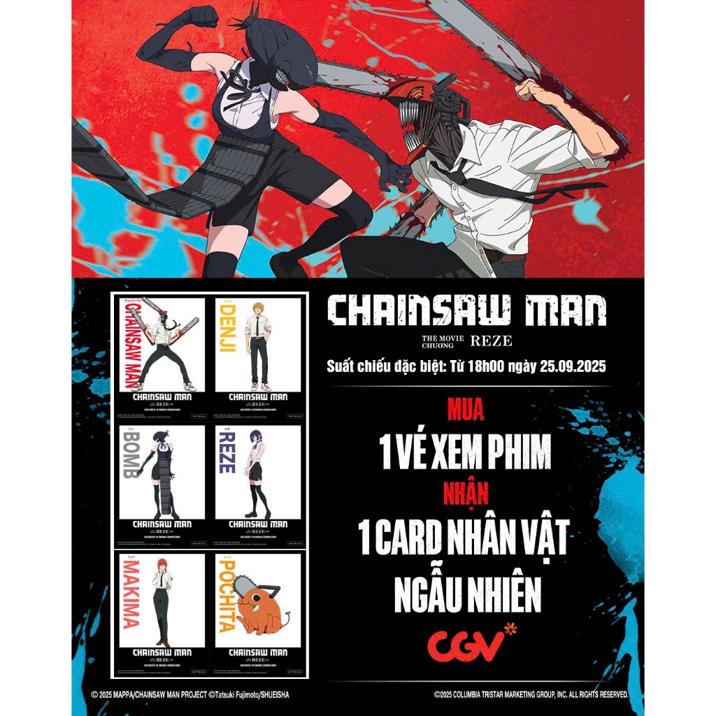 [CGV x CHAINSAW MAN] CARD NHÂN VẬT | Shopee Việt Nam