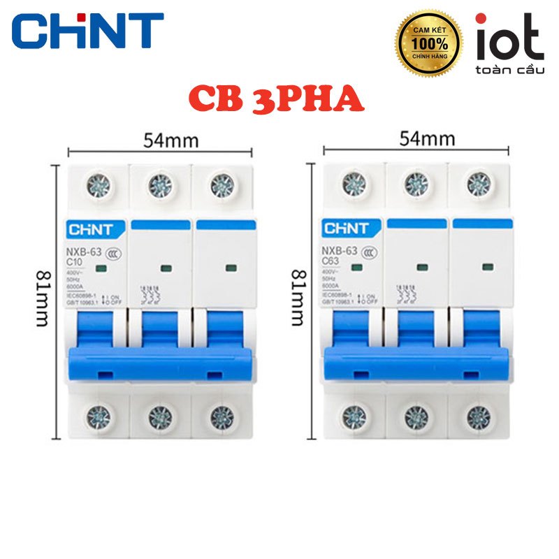 CB, MCB, Aptomat, Cầu dao Chint 3 pha từ 10A - 125A ( Chính hãng CHint ...